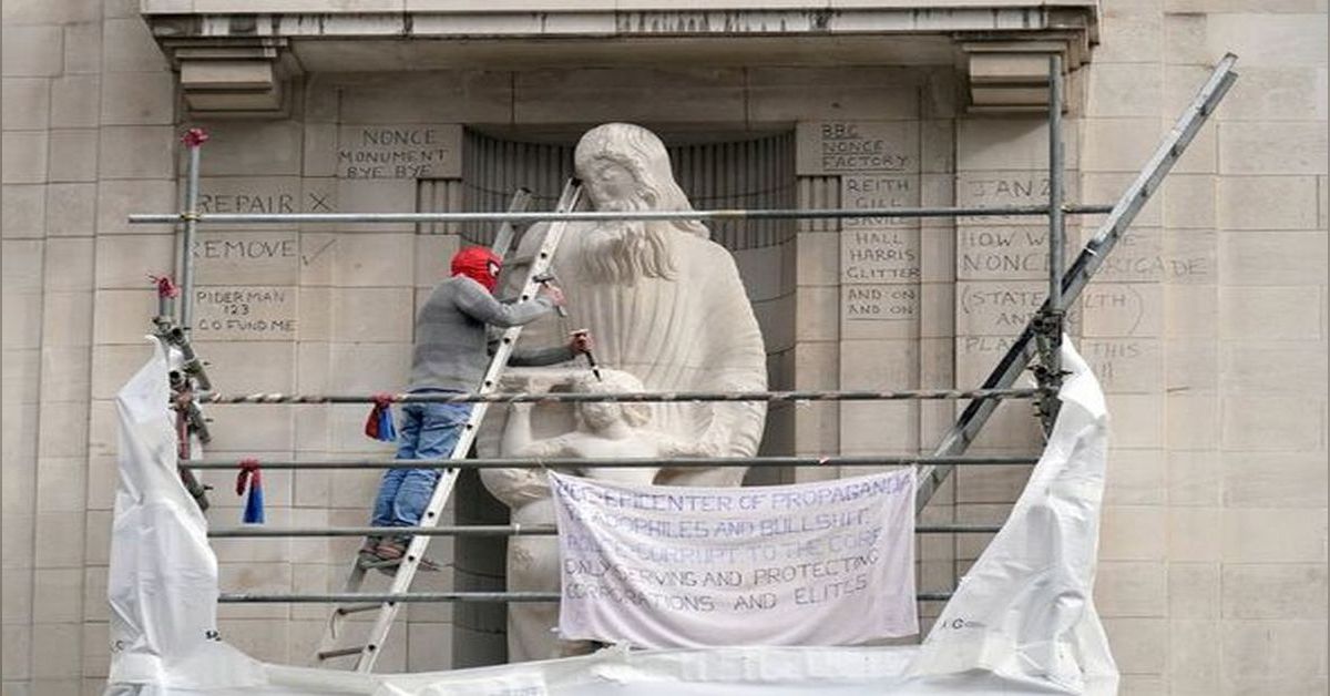 Spiderman attacks BBC controversial statue! | David Vance Podcast