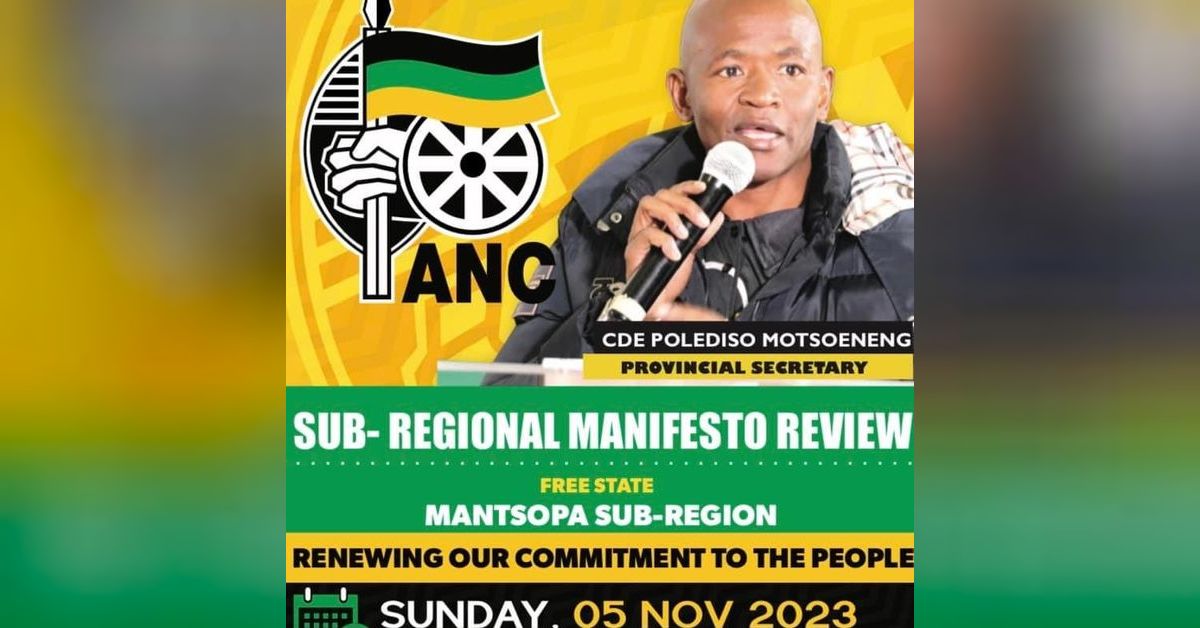 ANC Free State Provincial Secretary Cde Polediso Motsoeneng addresses ...