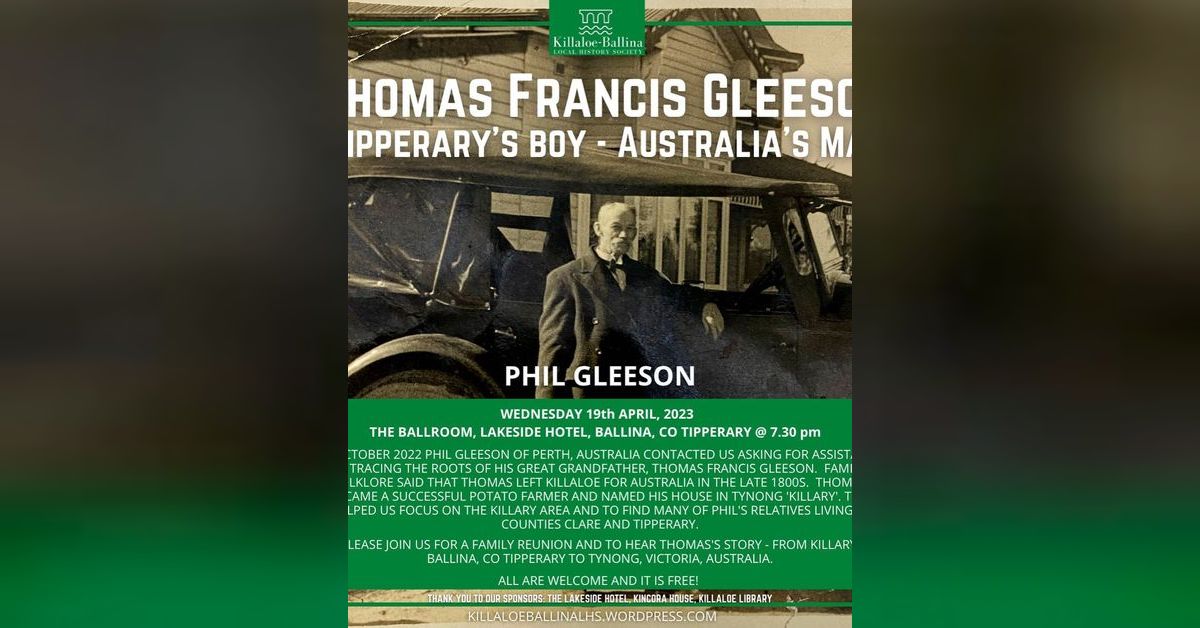 The History show - Thomas Francis Gleeson -Tipperary’s boy - Australia ...