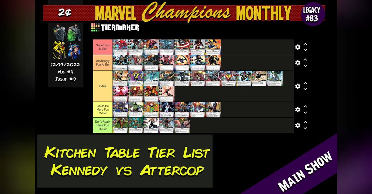 MCM: Kitchen Table Tier List - Kennedy vs Attercop | Marvel Champions ...