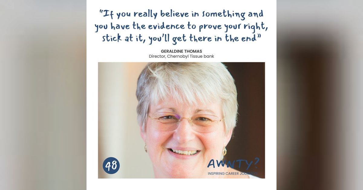 If you really believe in something, stick to it! Professor Gerry Thomas ...